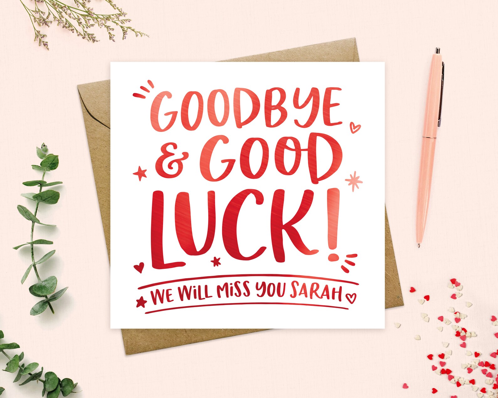 Leaving Card Personalised Goodbye and Good Luck Card New | Etsy