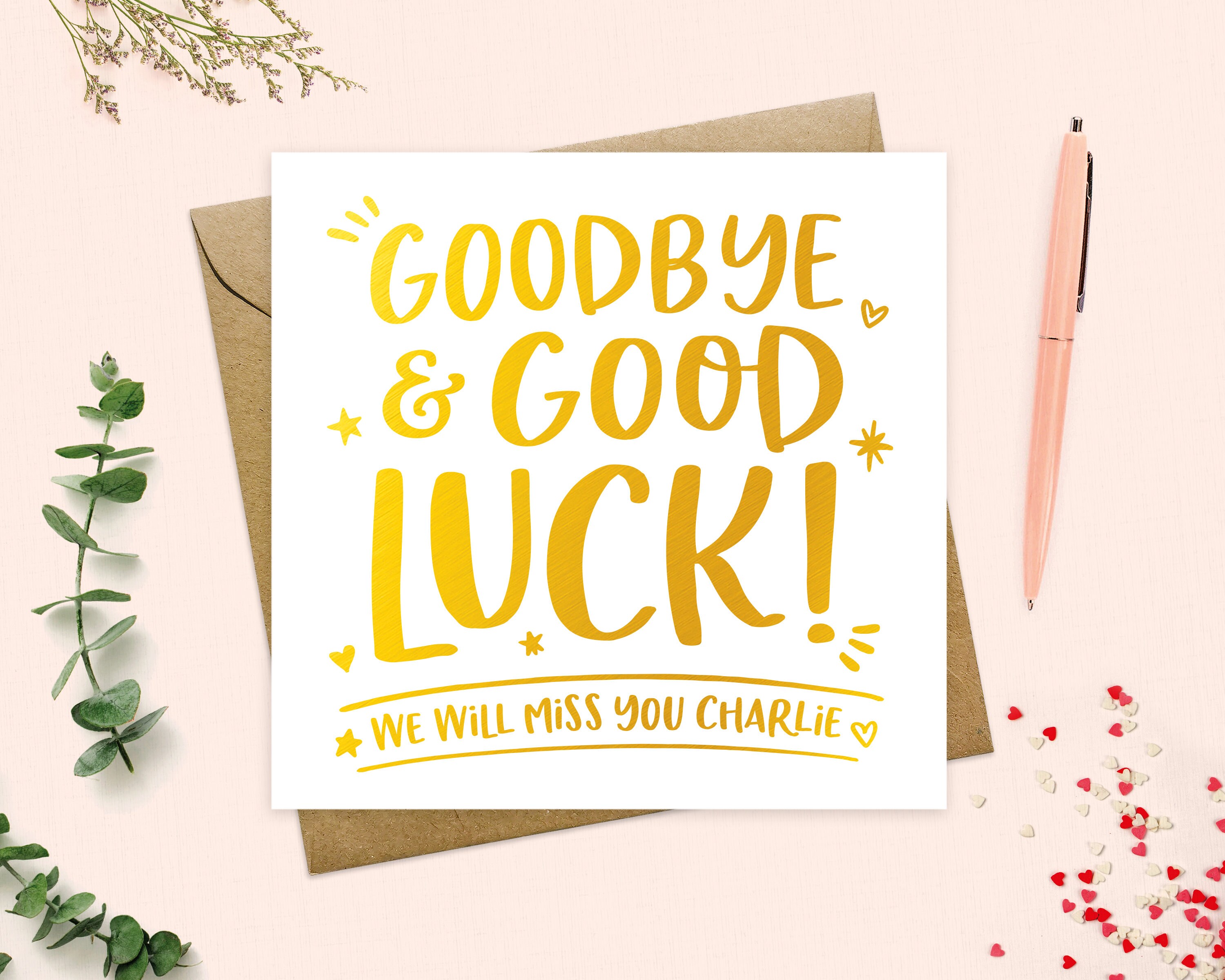 Leaving Card Personalised Goodbye and Good Luck Card New | Etsy