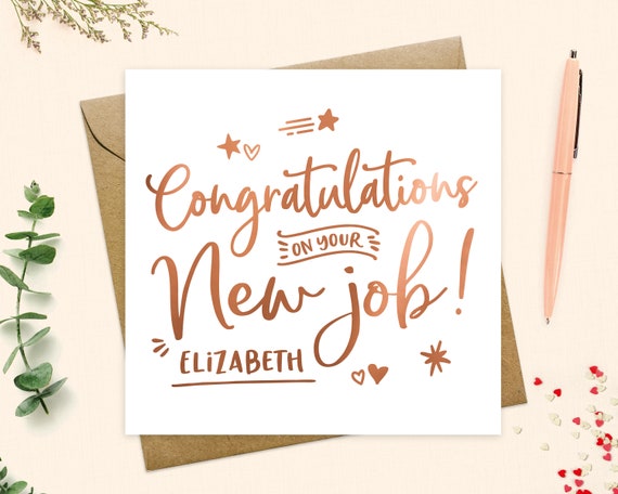 New Job Congratulations Card Personalised New Job Card - Etsy