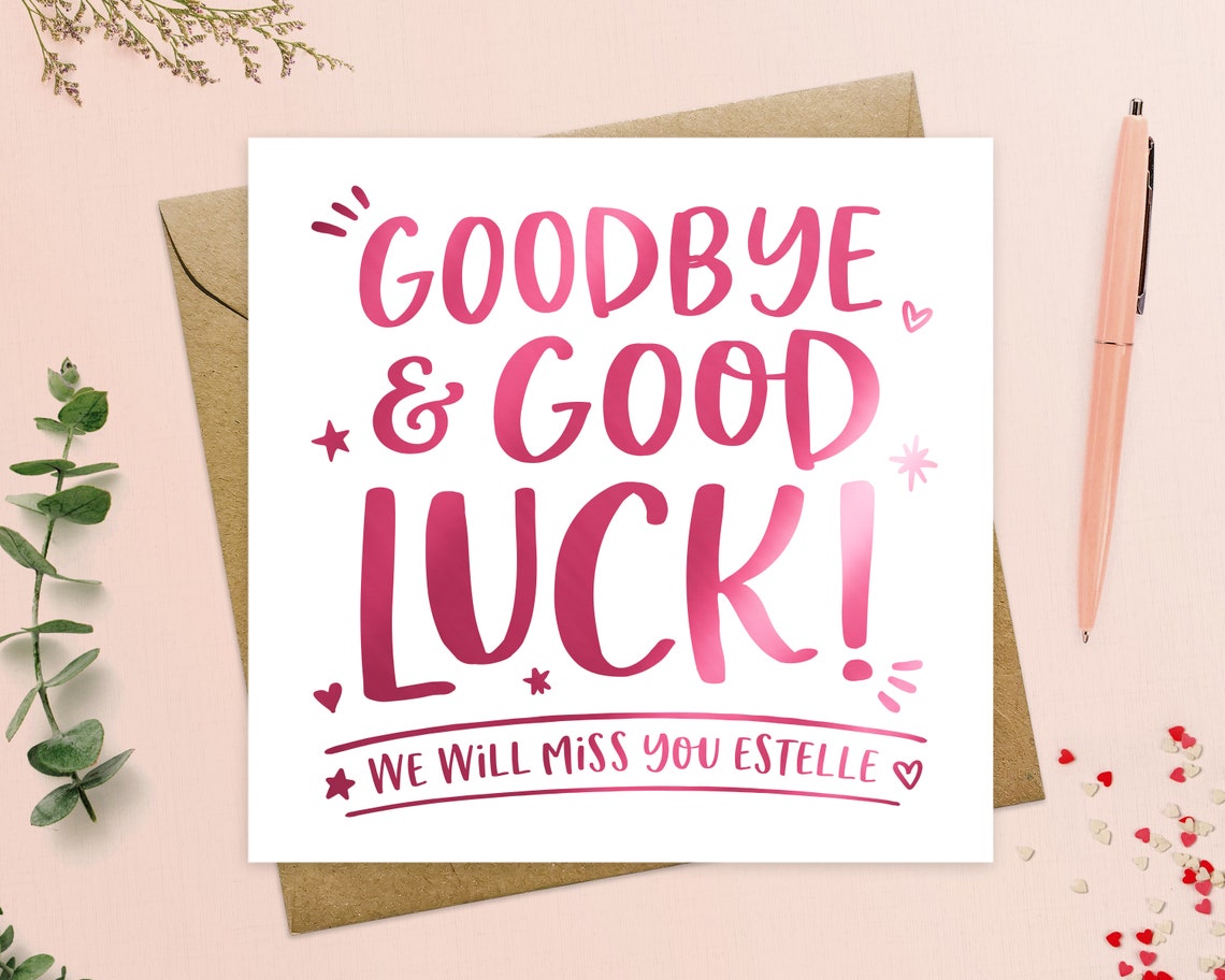 Leaving Card Personalised Goodbye and Good Luck Card New - Etsy UK