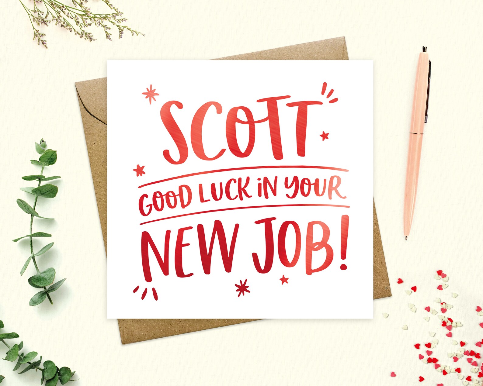 New Job Good Luck card Personalised Best of Luck card New | Etsy