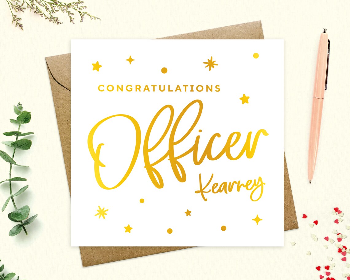 Congratulations Officer Card Personalised New Job Card - Etsy UK