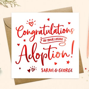 Personalised Adoption Card - Congratulations on Your Adoption, Happy ...