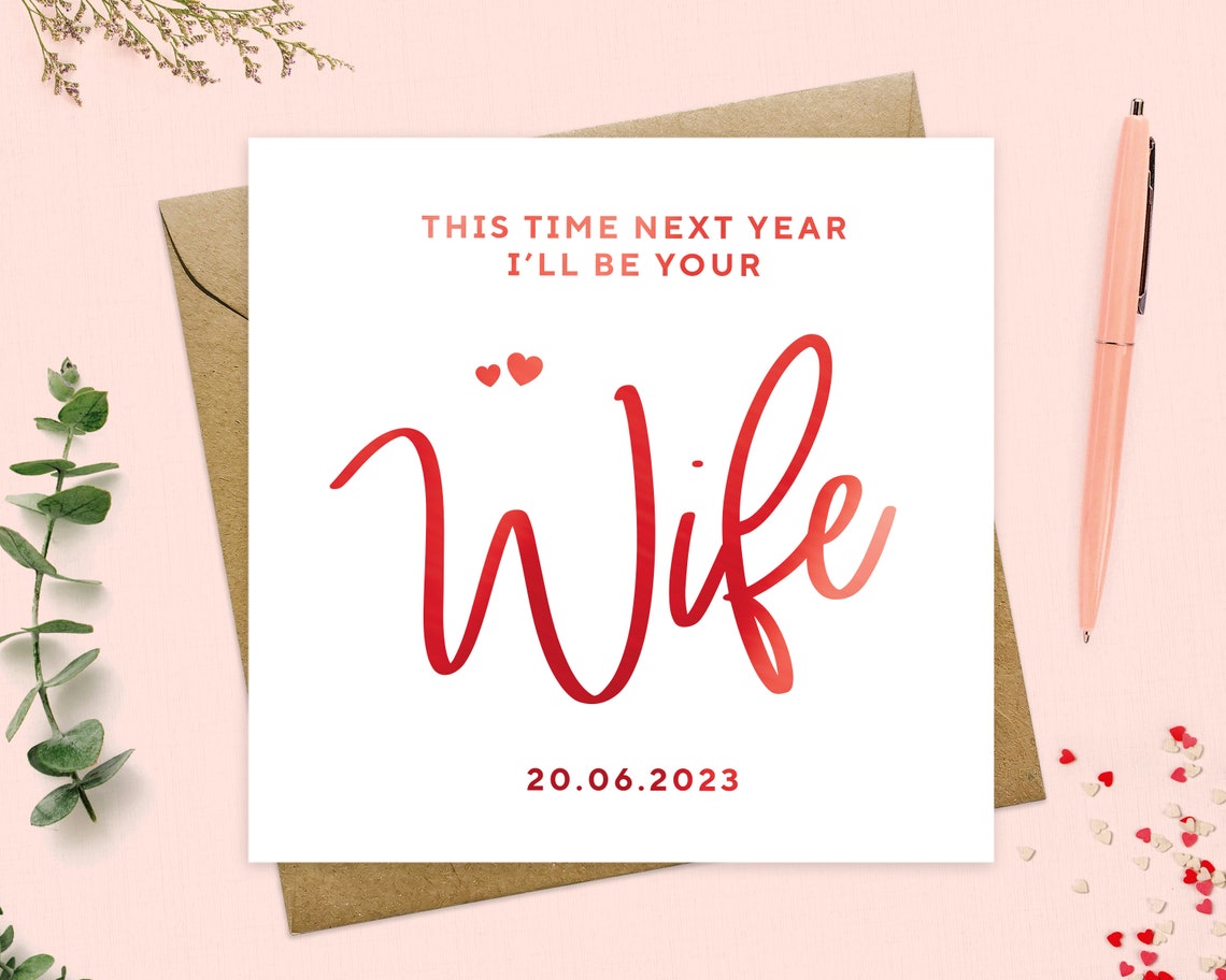 Wedding Countdown Card This Time Next Year Card I'll Be - Etsy UK