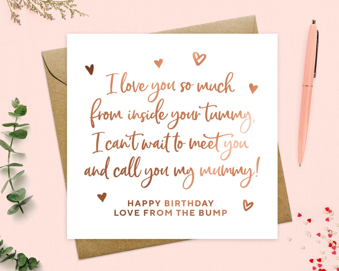 Happy Birthday From the Bump Card, Mummy to Be Birthday, Birthday Bump ...