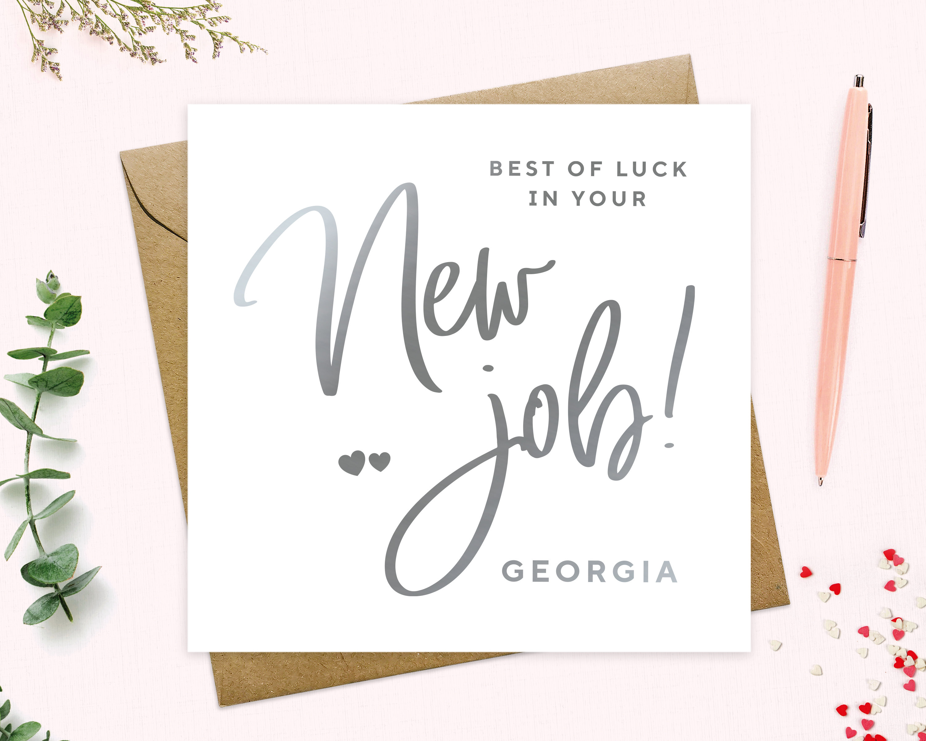 New Job Good Luck Card - Personalised, Best of Luck Card, New Job Card ...