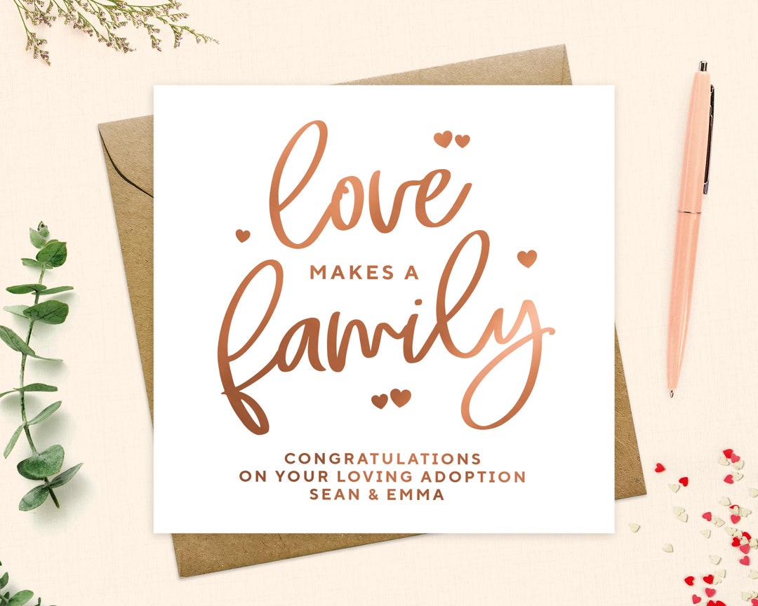 Adoption Card - Personalised Congratulations on Your Adoption, Happy ...
