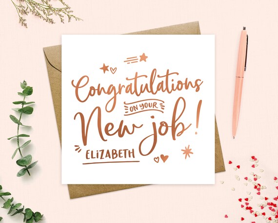New Job Congratulations Card Personalised New Job Card | Etsy
