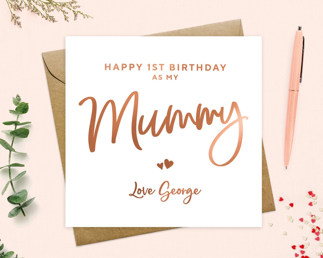 First Birthday as Mummy Card, Personalised 1st Birthday as Mum ...