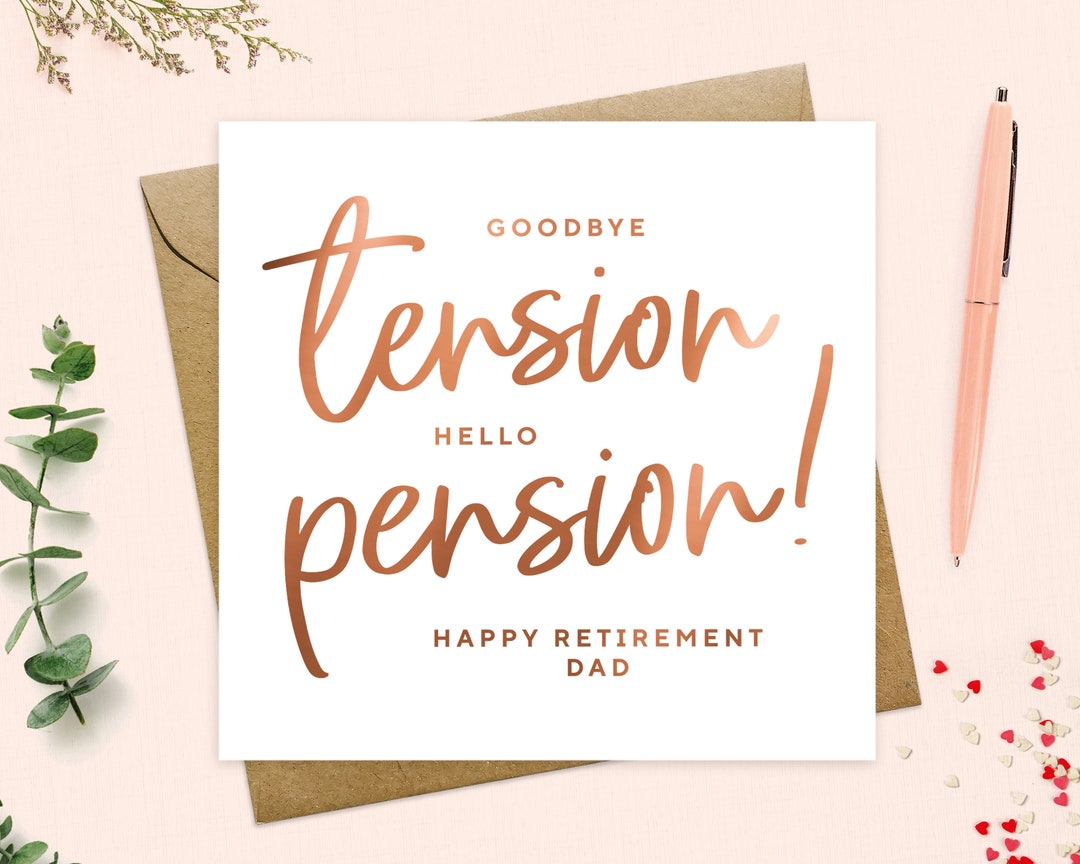 Happy Retirement Card - Personalised Retirement Card, Goodbye Tension ...