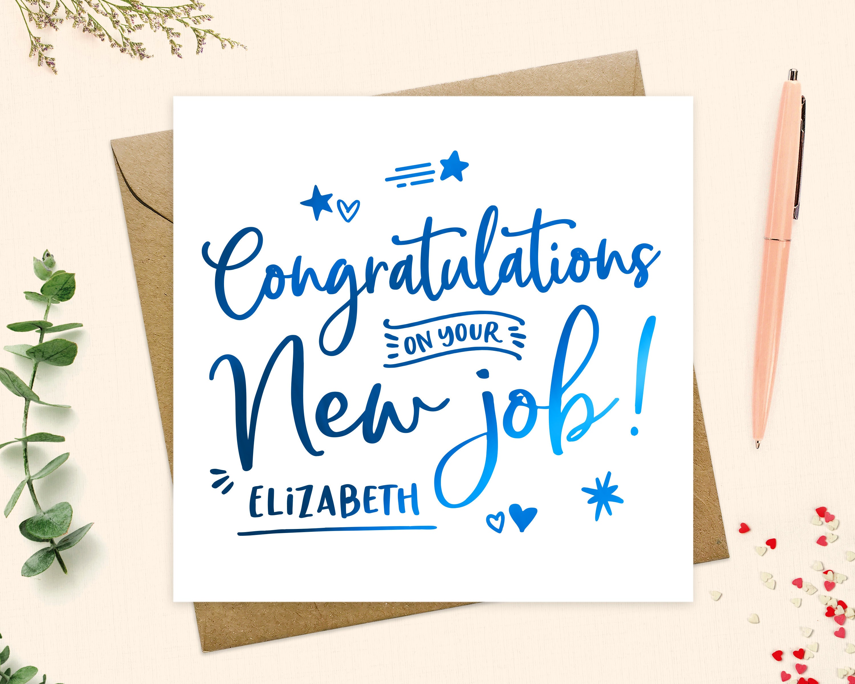 New Job Congratulations Card Personalised New Job Card - Etsy