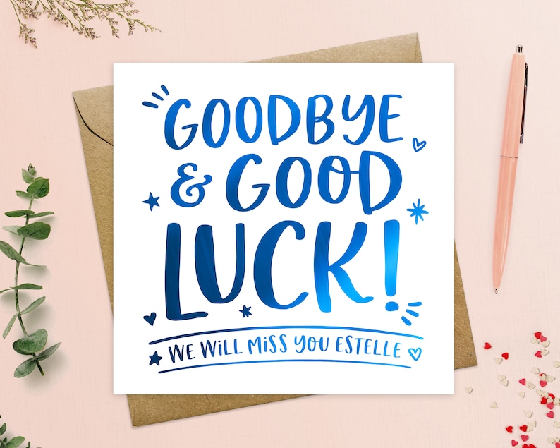 Leaving Card Personalised Goodbye and Good Luck Card New - Etsy