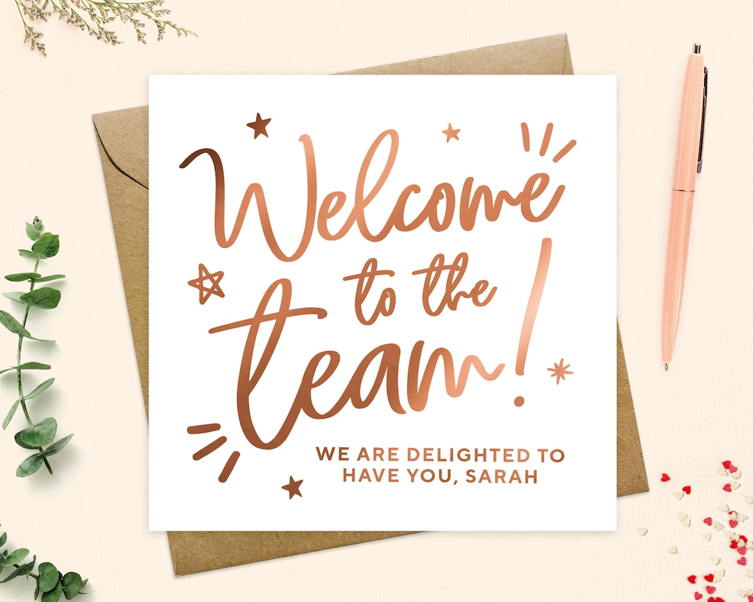 Welcome to the Team Card, Personalised Welcome Card, New Employee Card ...