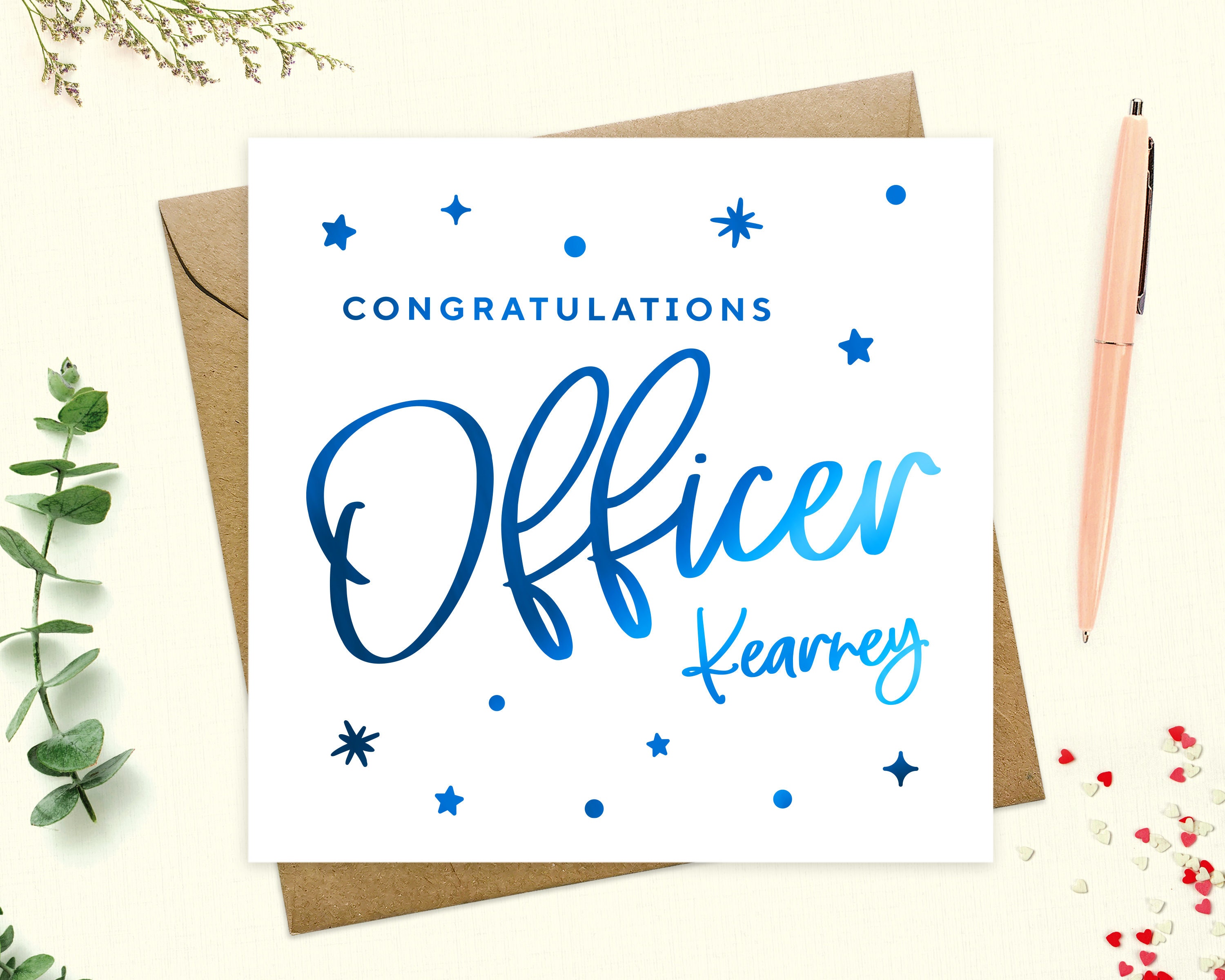 Congratulations Officer Card Personalised New Job Card - Etsy UK