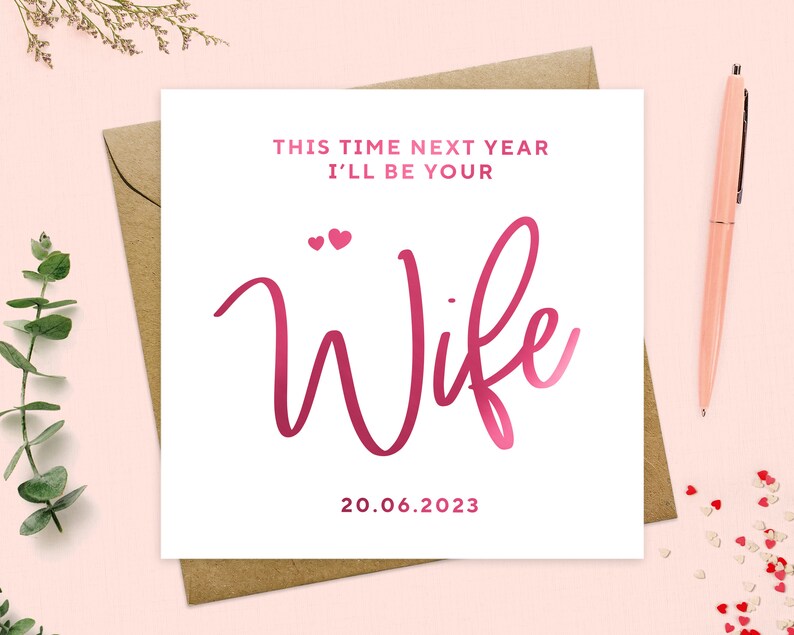 Wedding Countdown Card This Time Next Year Card I'll Be - Etsy UK