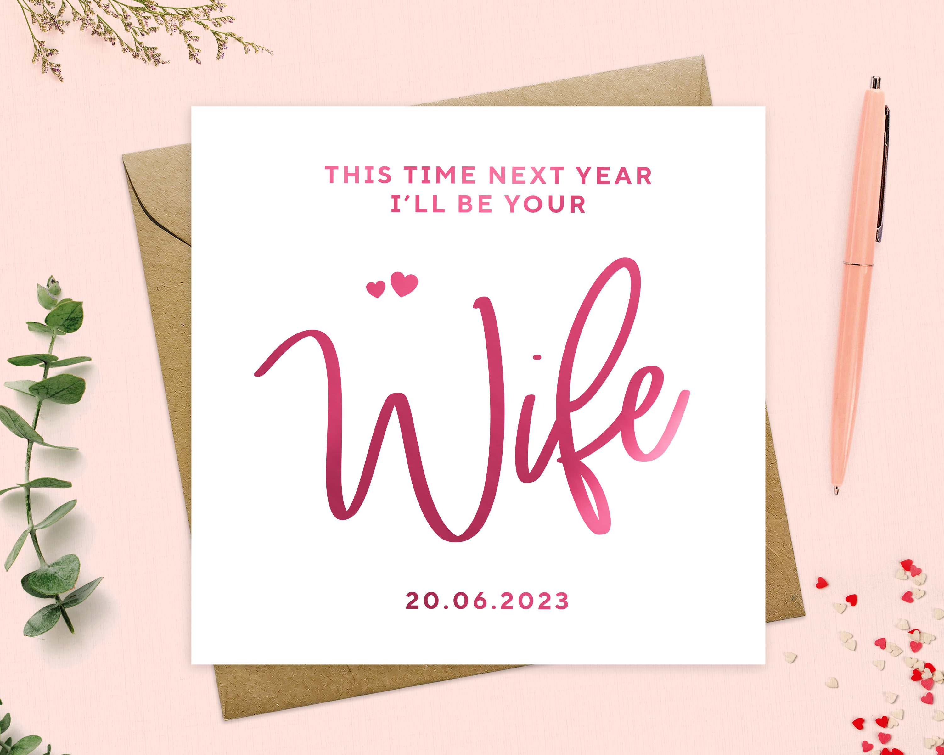 Wedding Countdown Card This Time Next Year Card I'll Be - Etsy UK