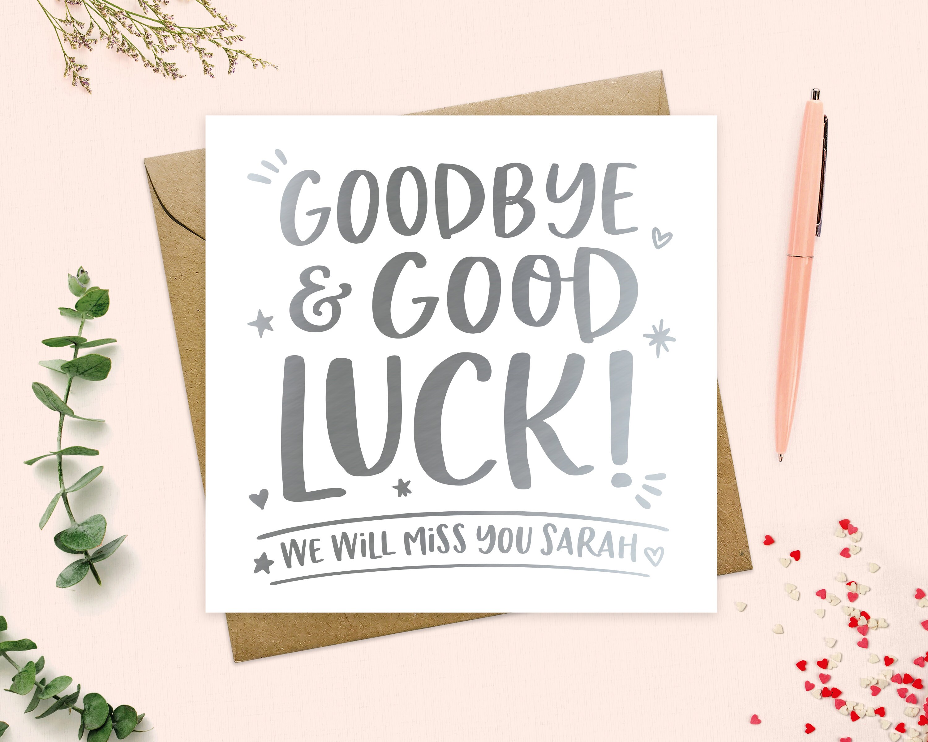 Leaving Card Personalised Goodbye and Good Luck Card New | Etsy