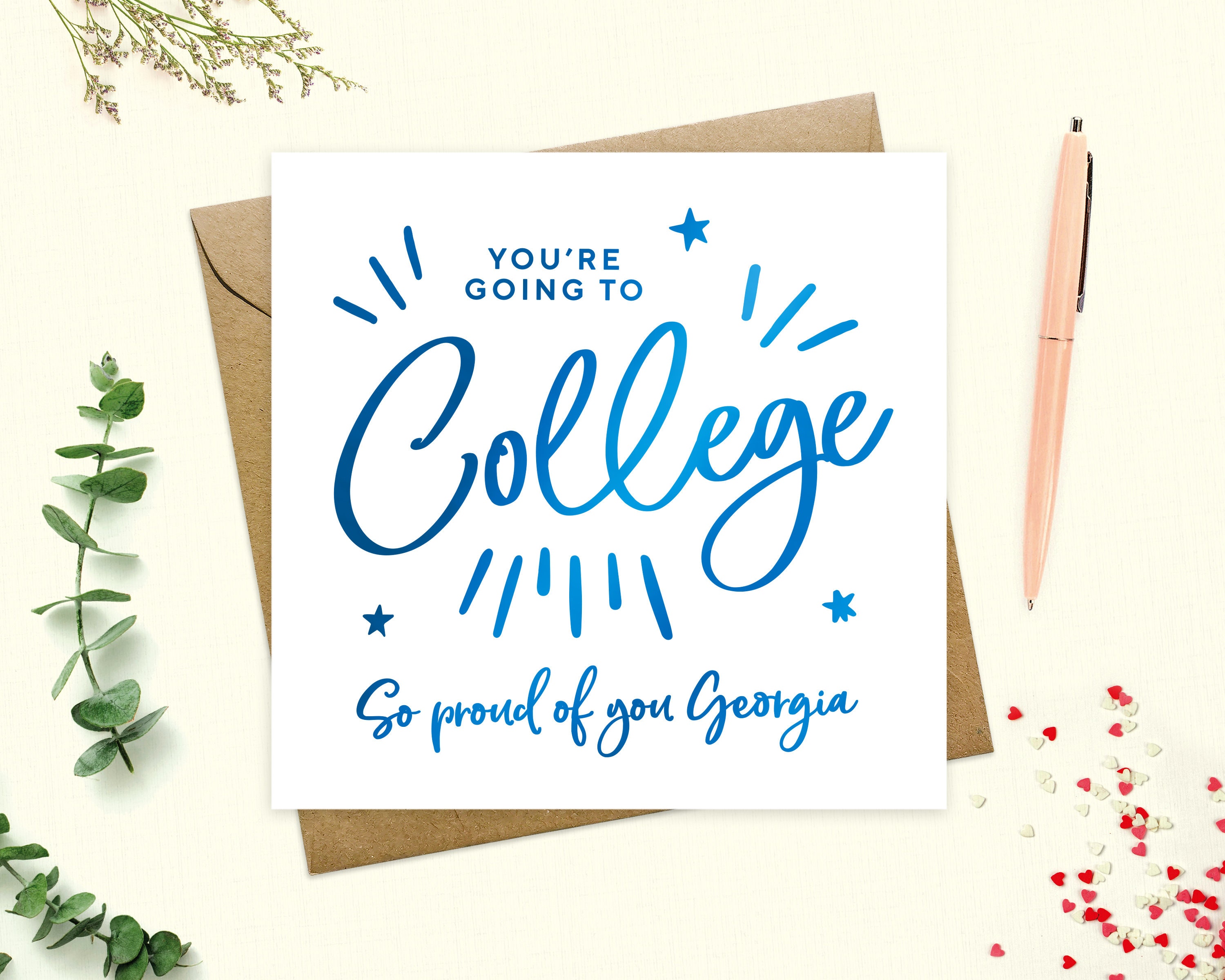Going to College Card Personalised Congratulations - Etsy UK
