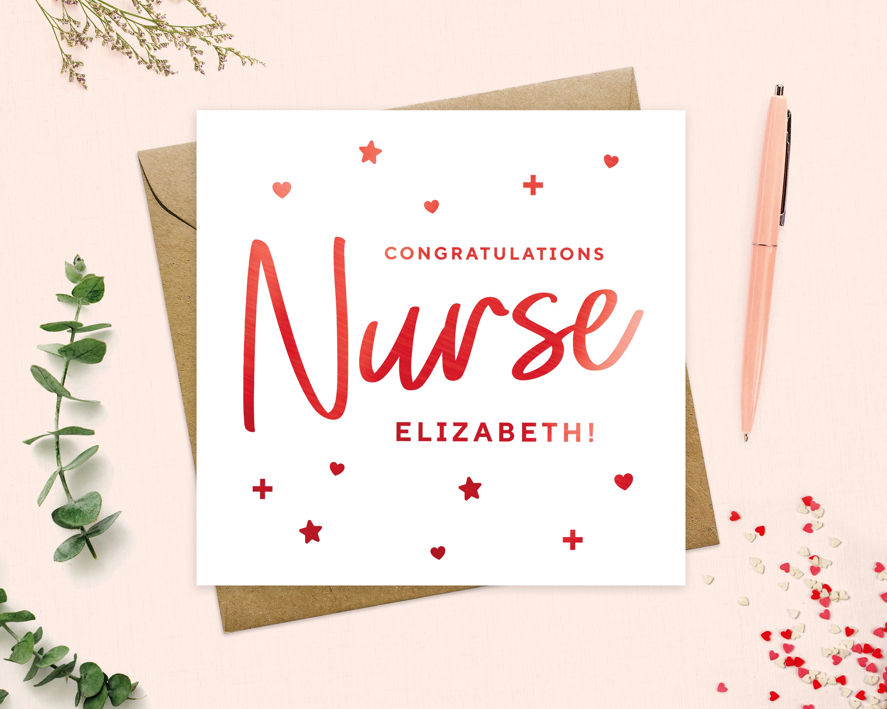 Congratulations Nurse Card Personalised New Nursing Job Card - Etsy UK