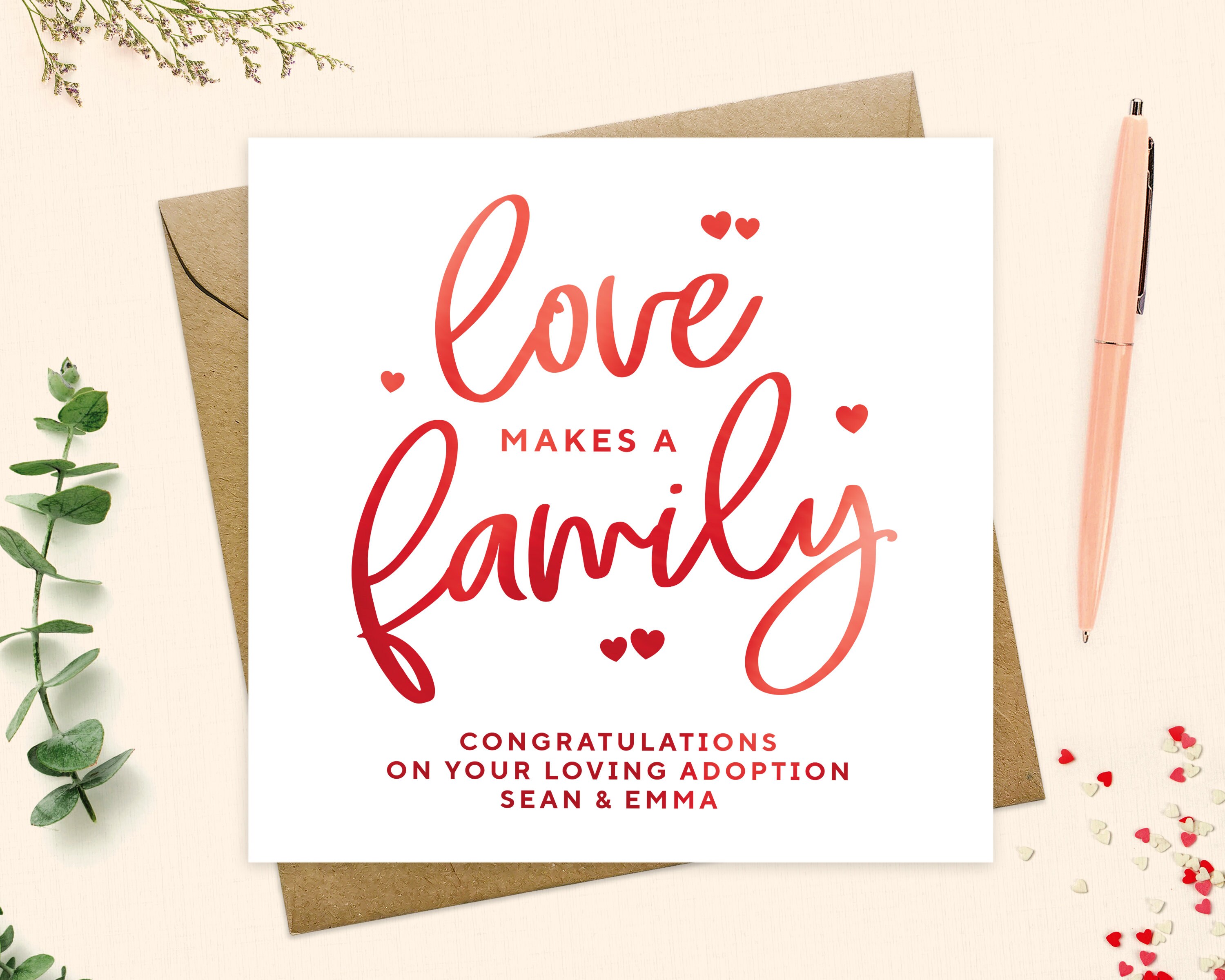 Adoption Card Personalised Congratulations on Your Adoption - Etsy UK