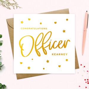 Congratulations Officer card Personalised New Job Card | Etsy