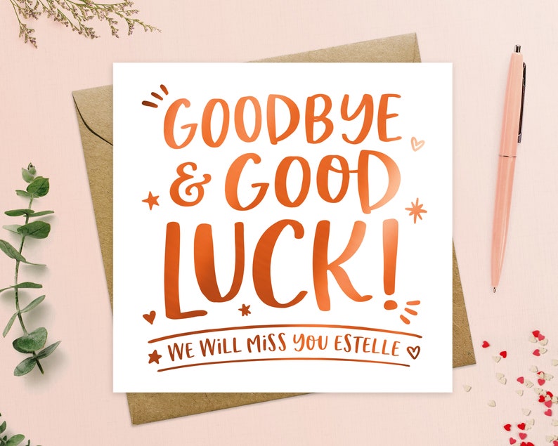 Leaving Card Personalised Goodbye and Good Luck Card New - Etsy