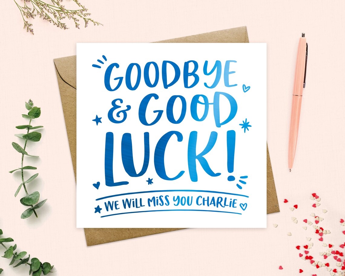 Leaving Card Personalised Goodbye and Good Luck Card New | Etsy