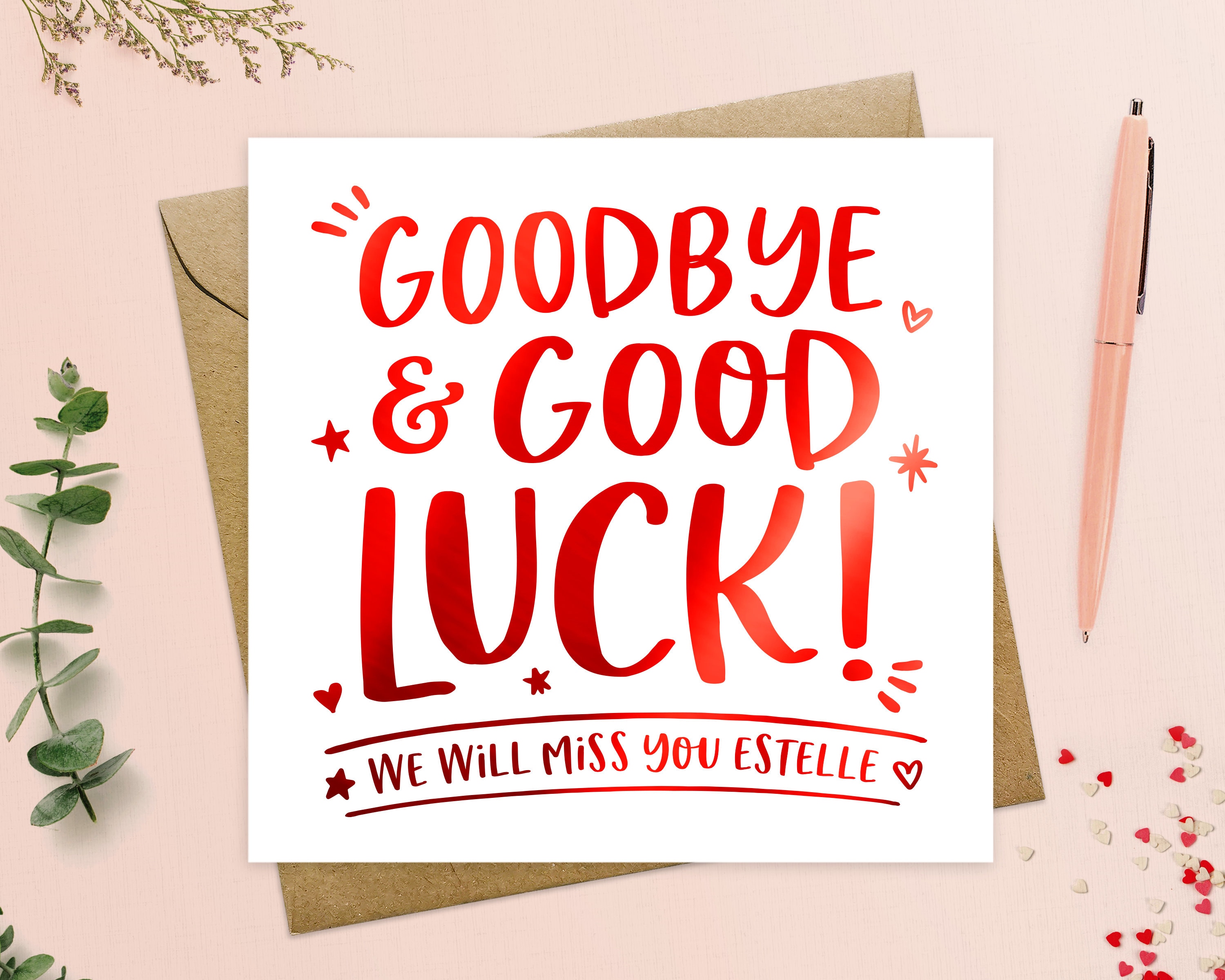 Leaving Card Personalised Goodbye and Good Luck Card New - Etsy UK