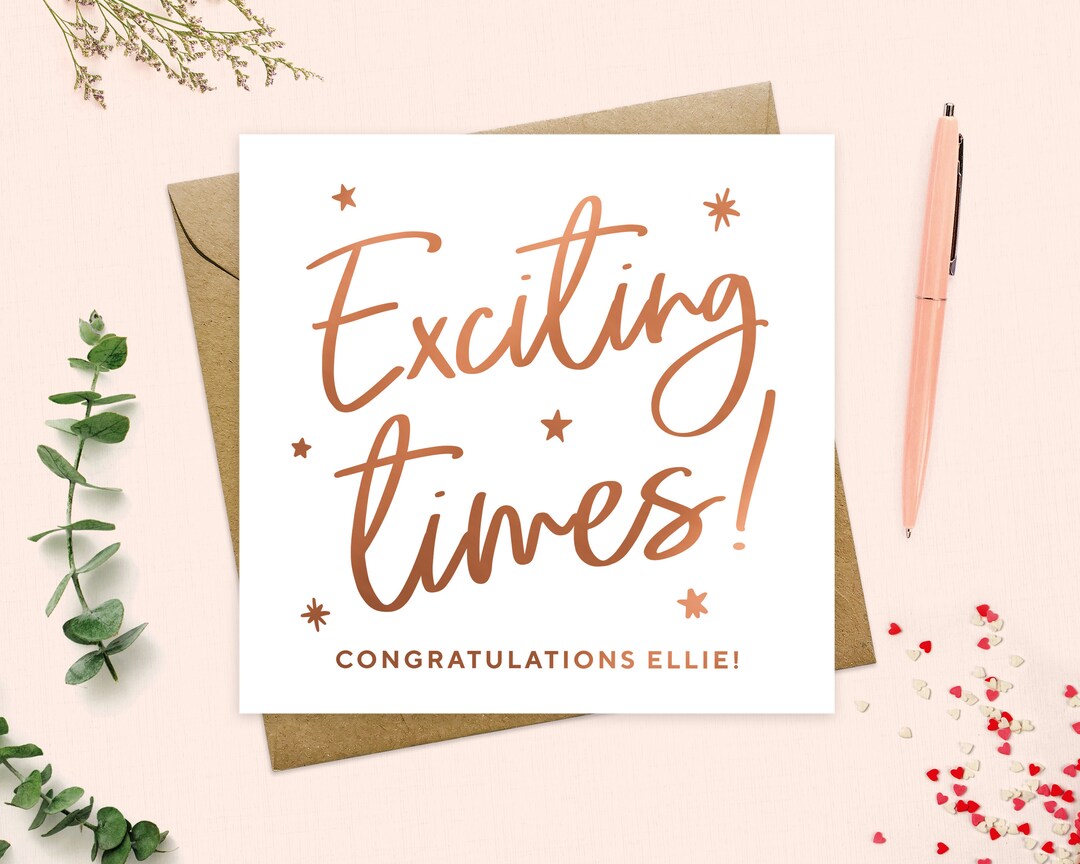 Exciting Times - Congratulations Card, Personalised Well Done Card, New ...
