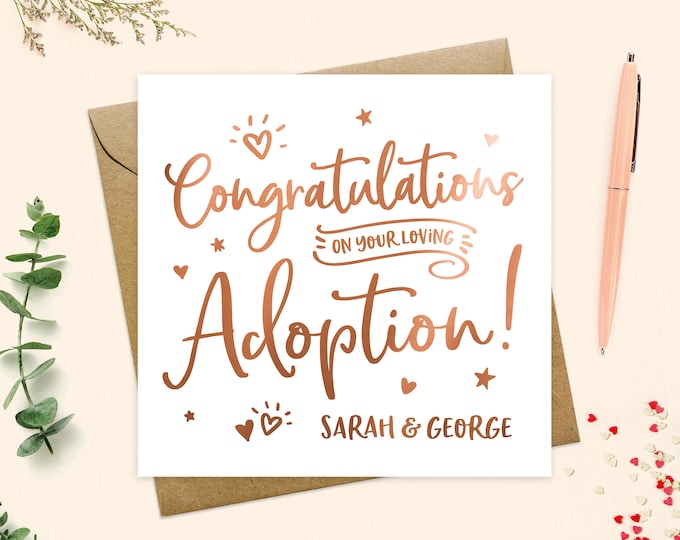 Personalised Adoption Card Congratulations on Your Adoption, Happy ...