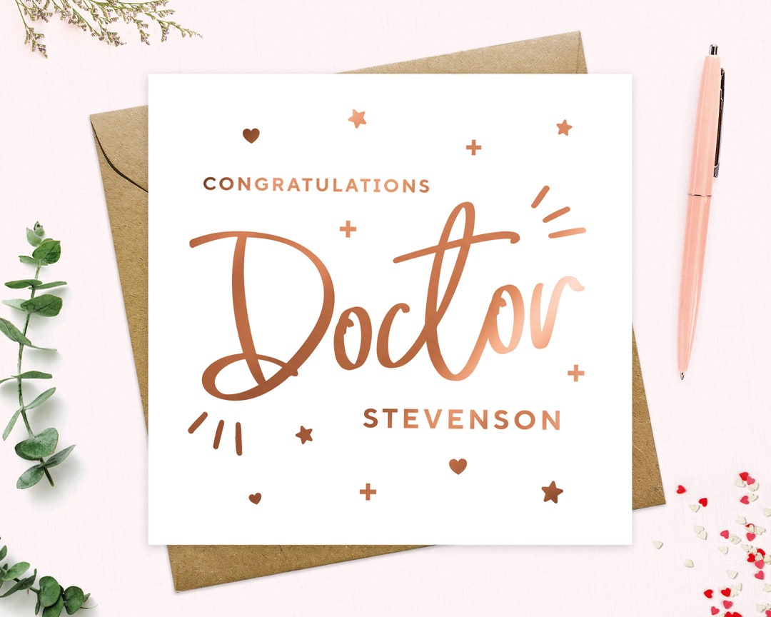 New Doctor Card, Congratulations Personalised, New Doc, Qualified ...