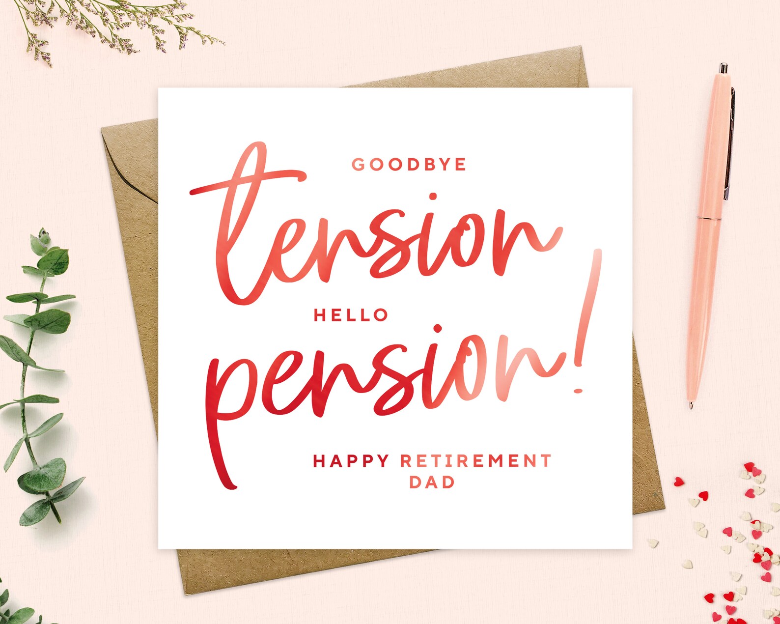 Happy Retirement Card - Personalised Retirement Card, Goodbye Tension ...