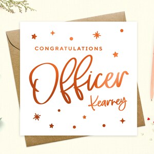 Congratulations Officer Card, Personalised New Job Card, Qualified ...
