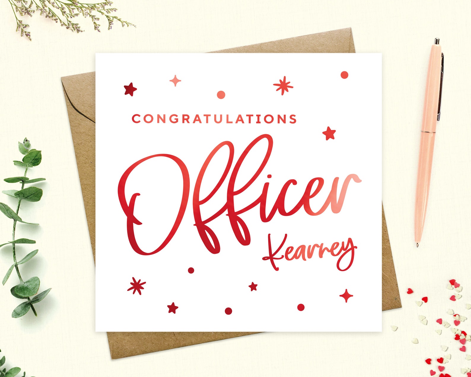 Congratulations Officer Card Personalised New Job Card - Etsy UK