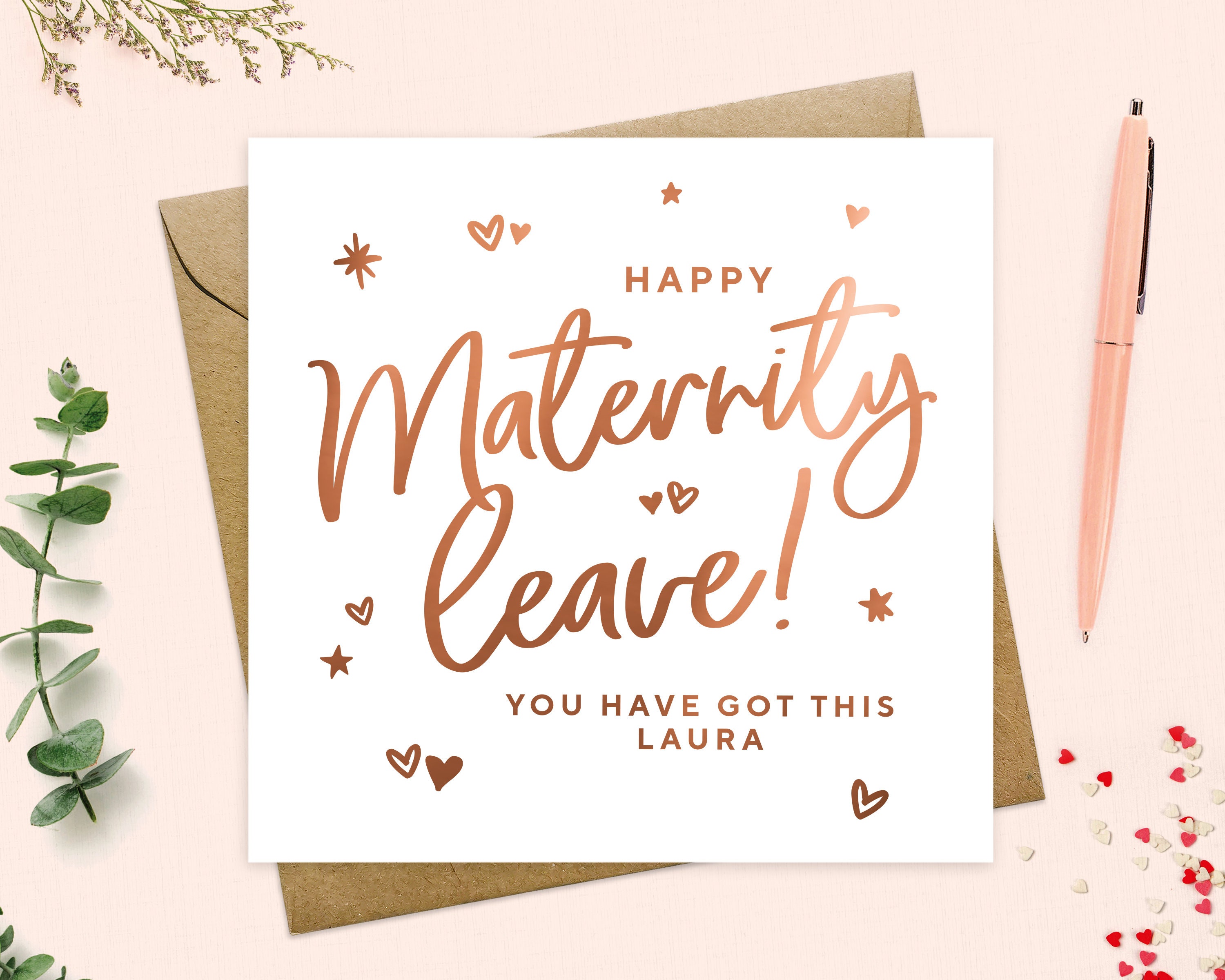 Maternity Leave Personalised Card - Colleague Card, Co-worker Card ...