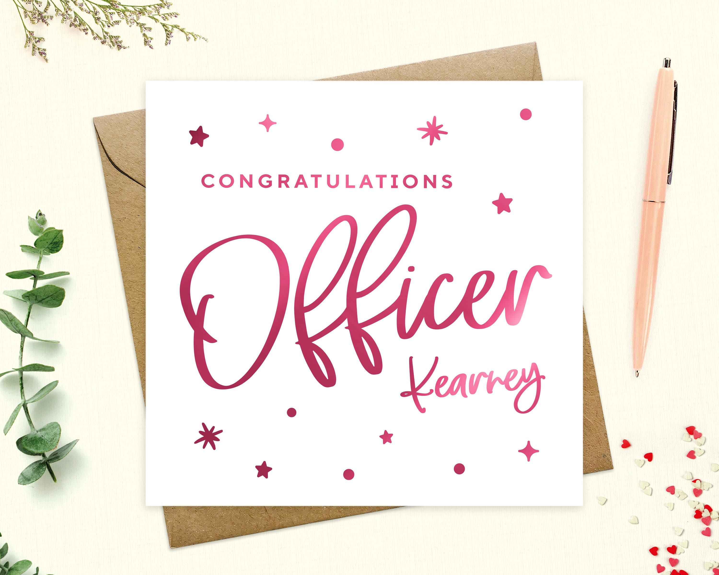 Congratulations Officer Card Personalised New Job Card - Etsy UK