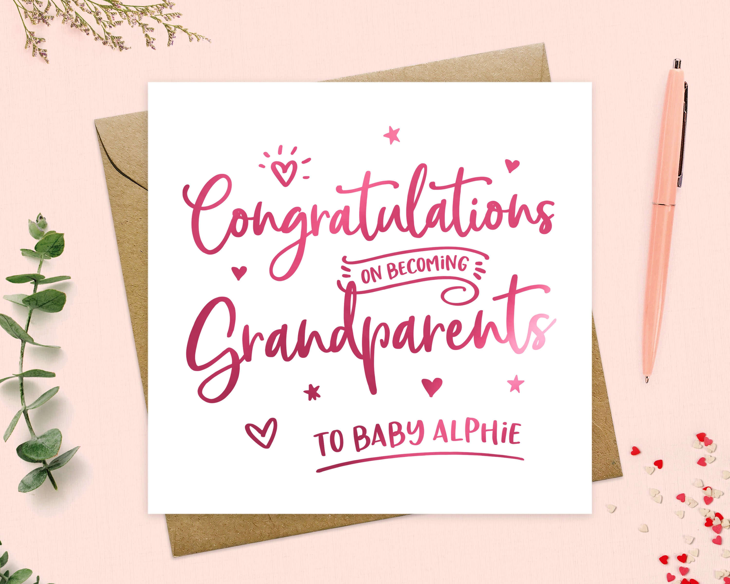 Grandparent Congratulations Card Youre Grandparents New | Etsy
