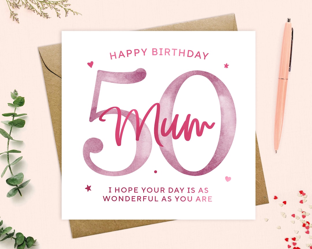 Mum 50th Birthday Card, Parent Birthday Card, to My Mum on Your 50th ...