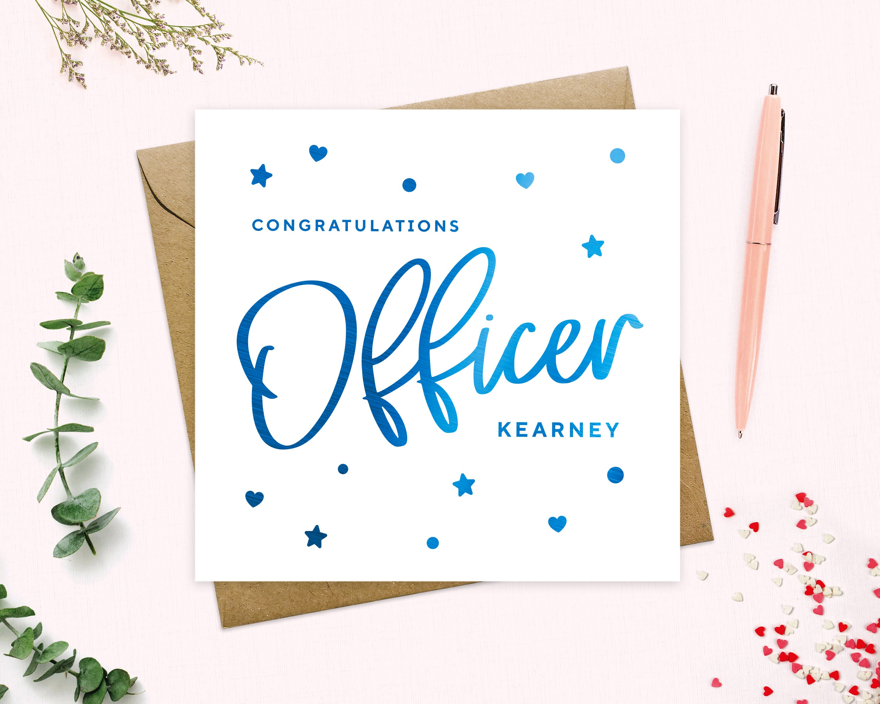 Congratulations Officer card Personalised New Job Card | Etsy