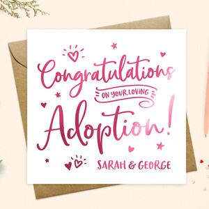 Personalised Adoption Card - Congratulations on Your Adoption, Happy ...