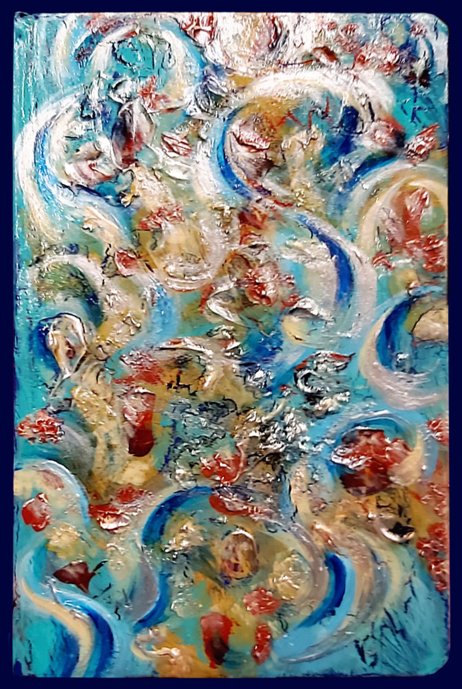 Hand Painted Notebook, Hard Front and Back Cover, Textured Abstract ...