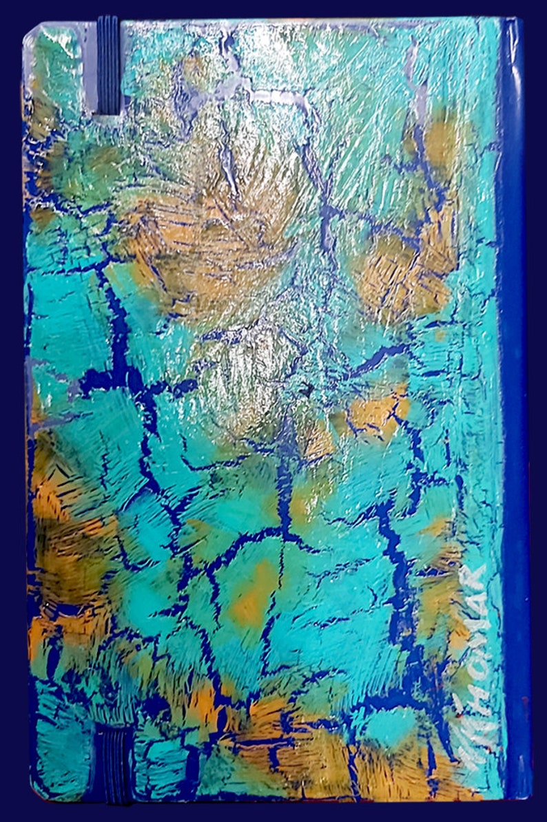 Hand Painted Notebook, Hard Front and Back Cover, Textured Abstract ...