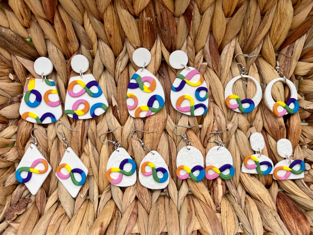 Neurodiversity Infinity Polymer Clay Statement Earrings - Jewelry to ...