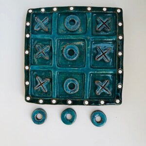 Tic Tac Toe Ceramic Board Game / Ceramic XOX board game / | Etsy