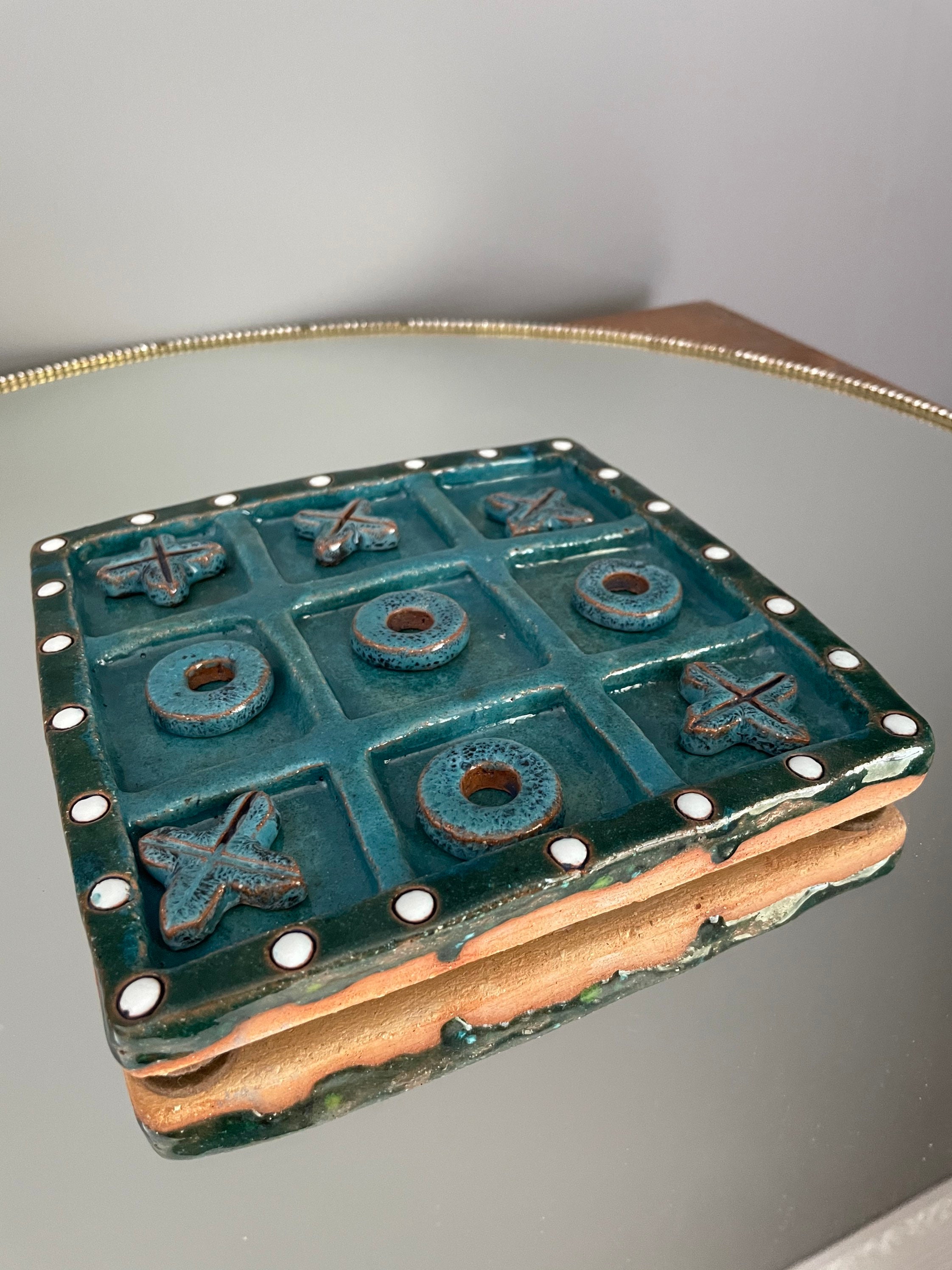 Tic Tac Toe Ceramic Board Game / Ceramic XOX Board Game / Handmade ...