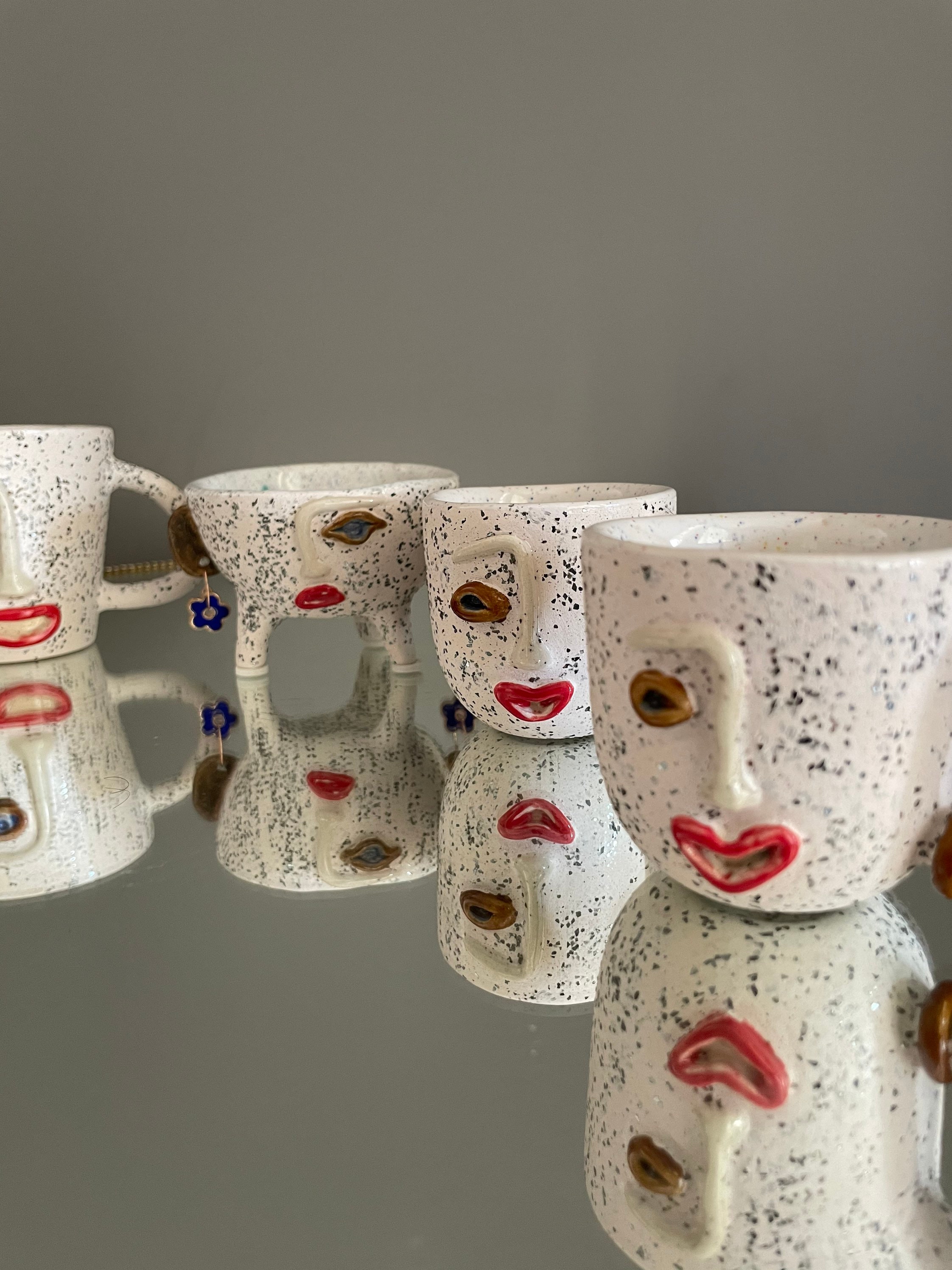 Ceramic Emotions Set of 5 / 2 Coffee Mugs 2 Espresso Cups and - Etsy UK