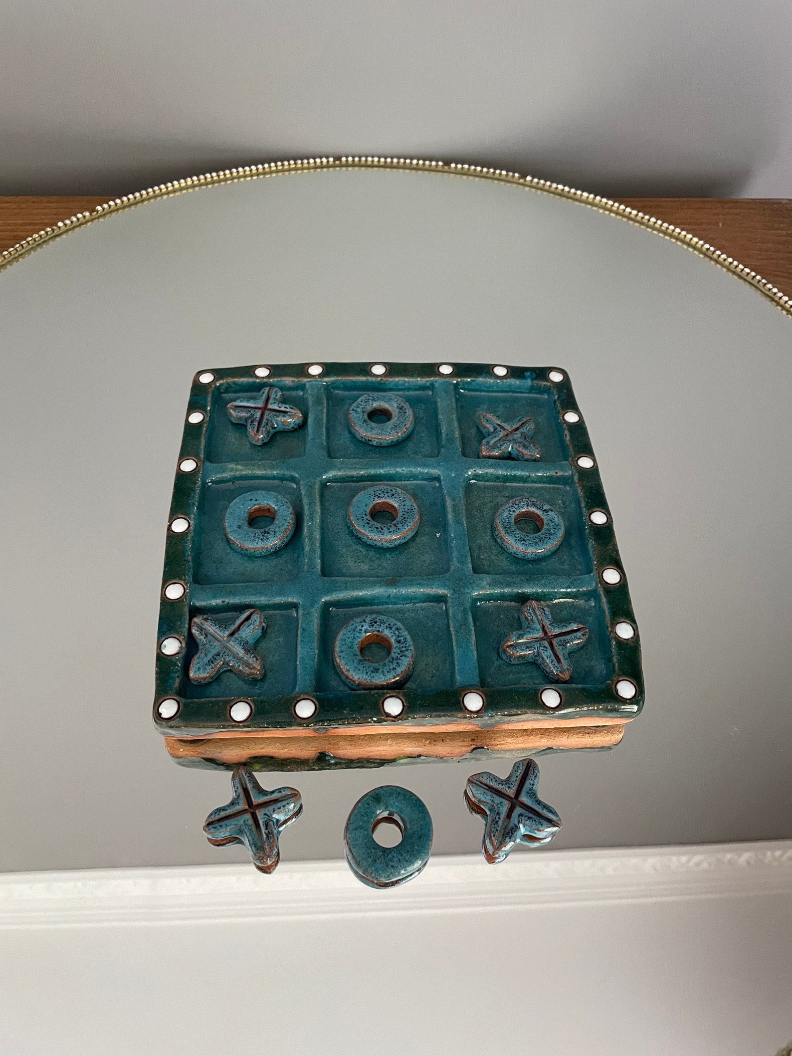 Tic Tac Toe Ceramic Board Game / Ceramic XOX Board Game / Handmade ...