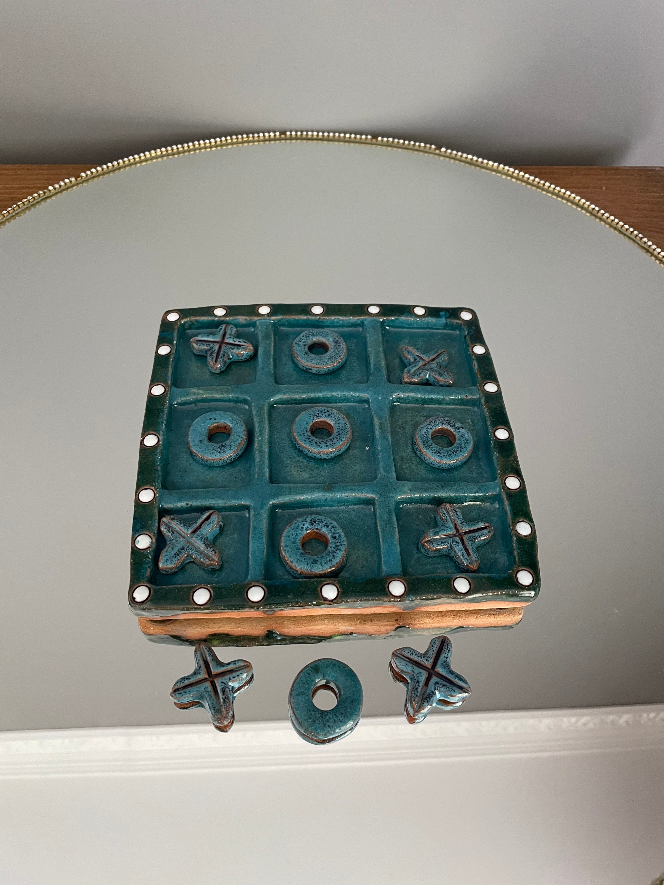 Tic Tac Toe Ceramic Board Game / Ceramic XOX Board Game / Handmade ...