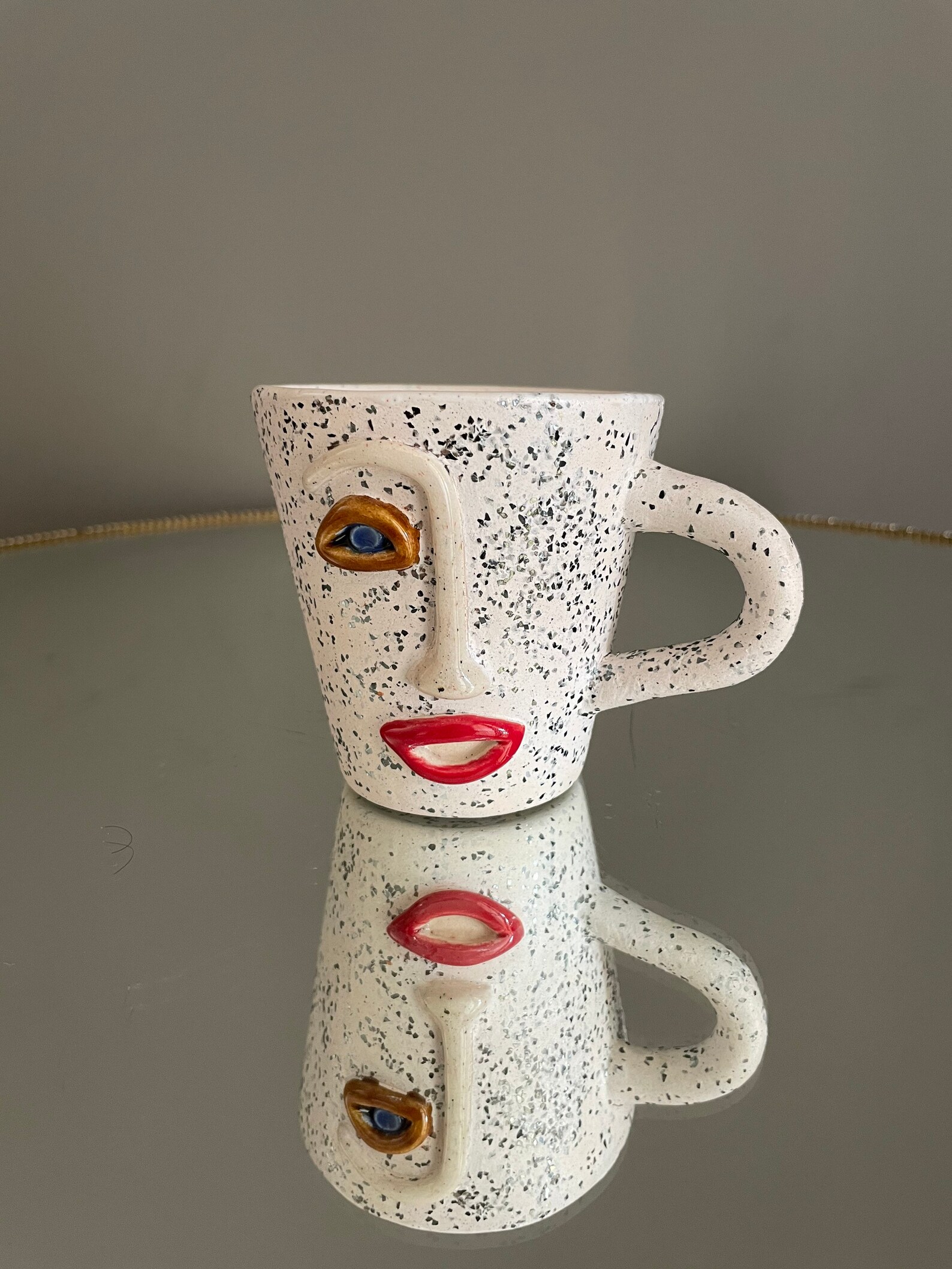 Ceramic Emotions Set of 5 / 2 Coffee Mugs 2 Espresso Cups and - Etsy UK
