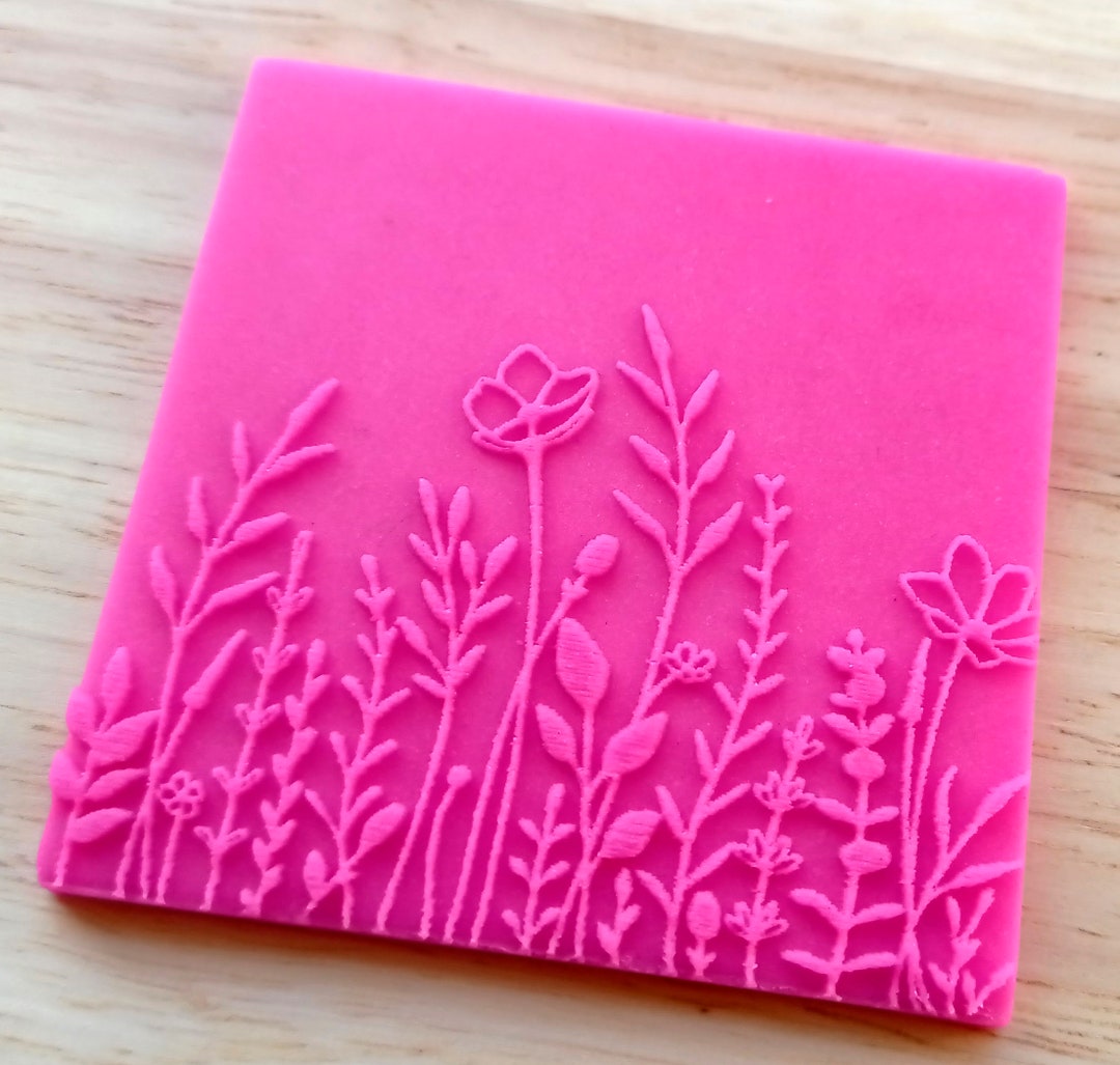 Floral Border Cookie Embosser, Fondant Cookie Debosser, Wildflowers ...